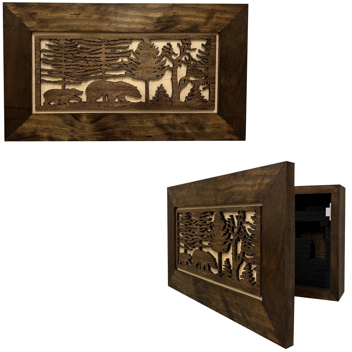 Wood Gun Cabinet Bears In The Woods Wall Decoratio...