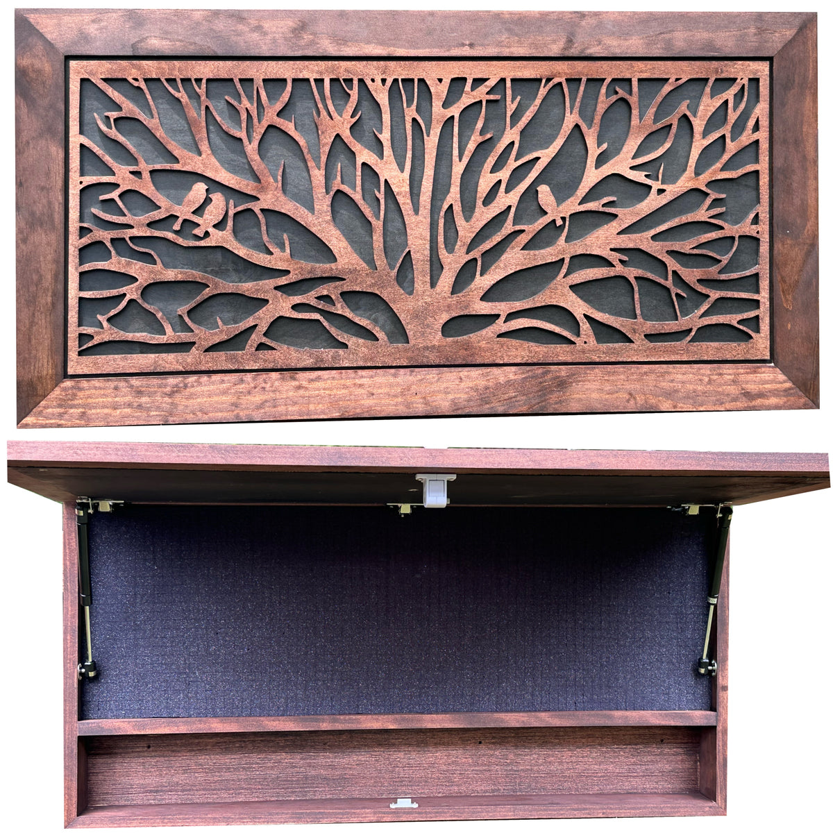 Large Hidden Gun Storage Cabinet Tree of Life Wall...