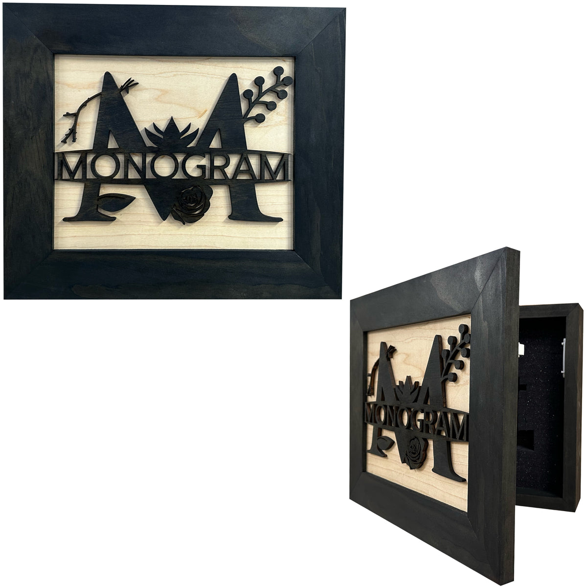 Personalized Monogrammed Last Name Hidden Gun Cabi...