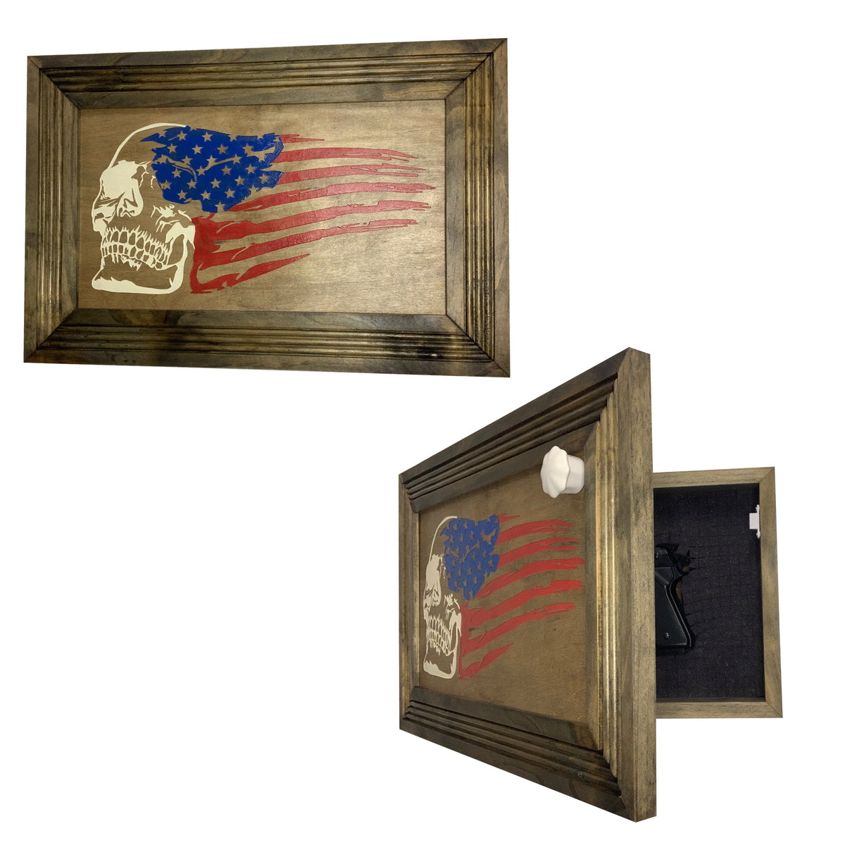 Decorative and Secure Gun Cabinet with Skull