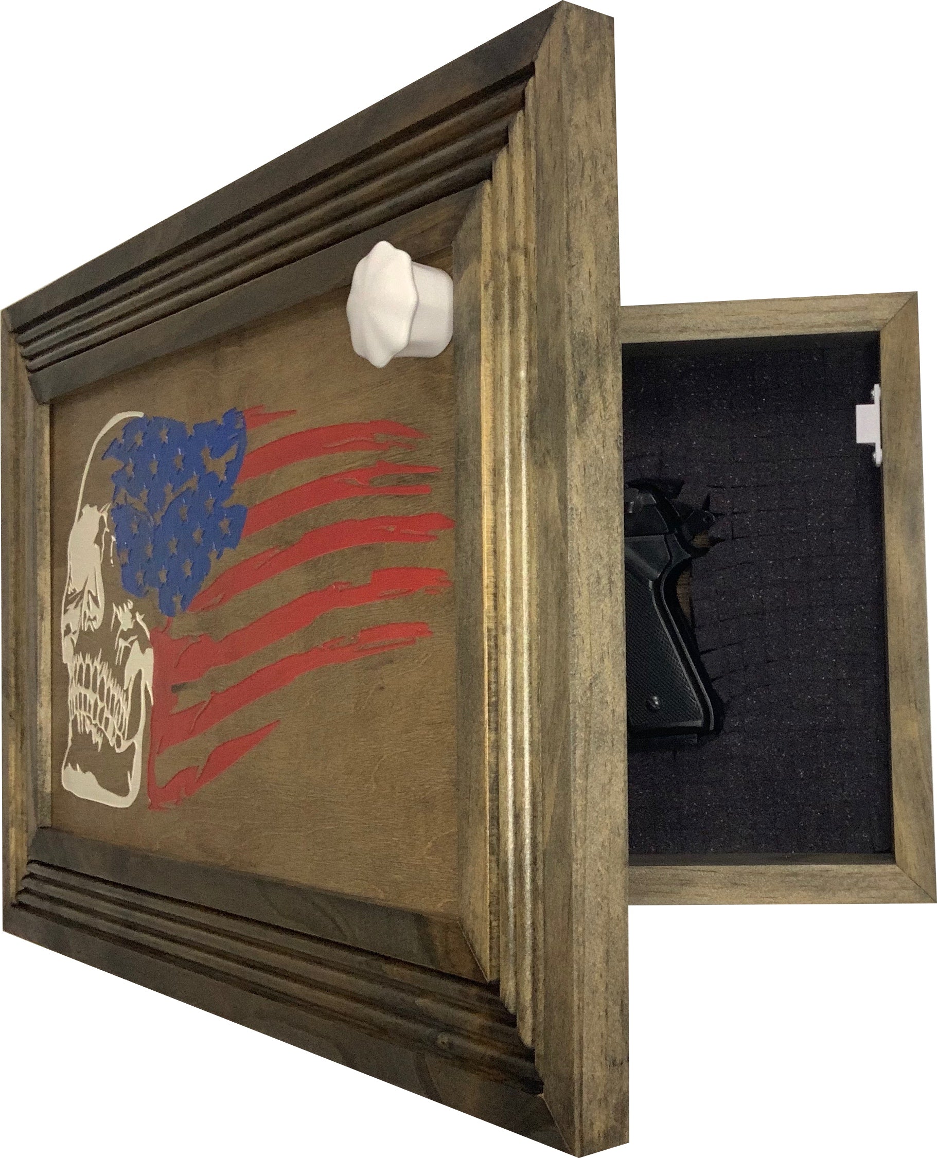 Decorative and Secure Gun Cabinet with Skull